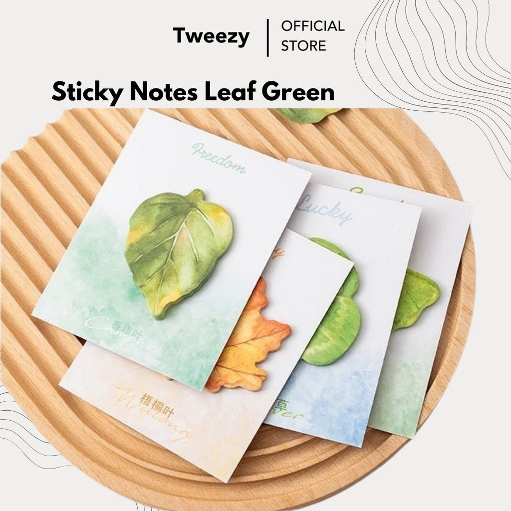 Sticky Notes Cute Leaf Model Mini Character Memo Pad Stick Note Post It ...