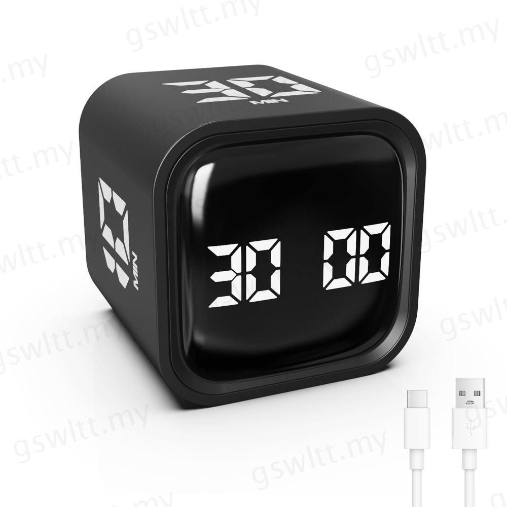 GSWLTT Pomodoro Timer, 5/10/30/60min 3 Volume Adjustable Digital Cube Timer, Rotation Timing ...