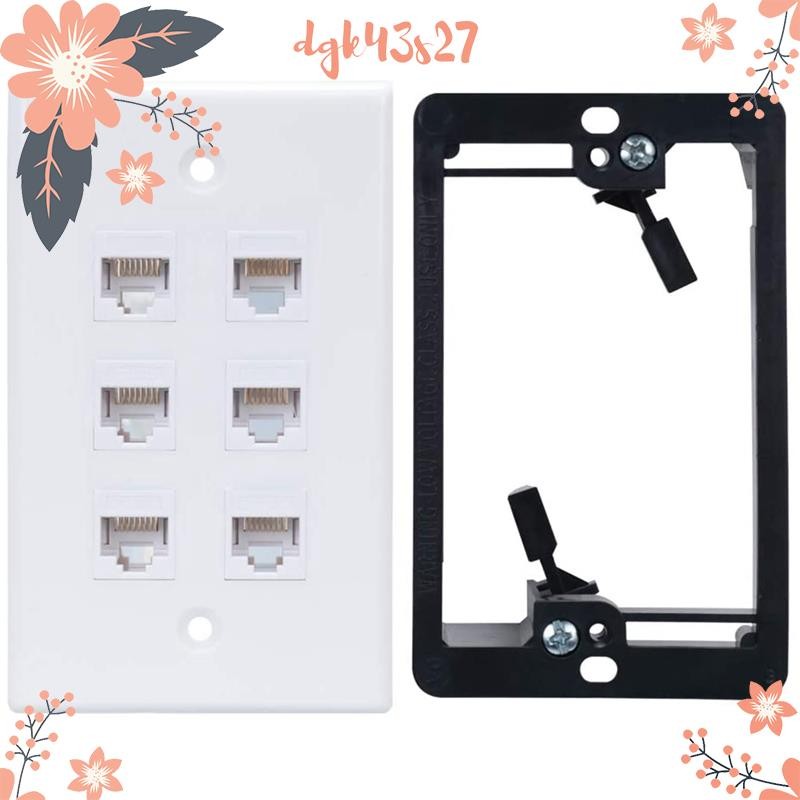 Cat6 Wall Plate 6 Port with 1 Gang Low Voltage Mounting Bracket for ...