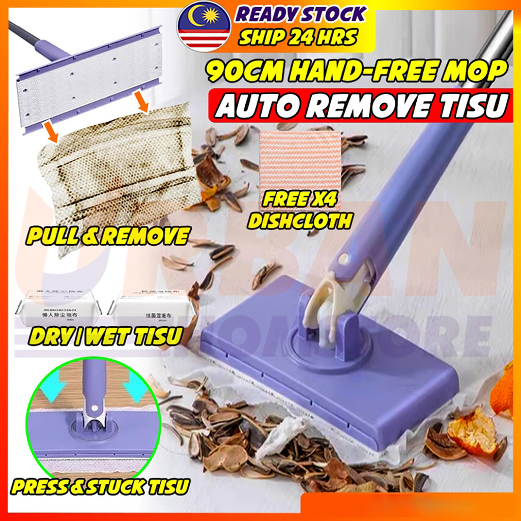 Mop Tisu Pakai Buang Disposable Mop Lantai Lazy Disposable Clip Cloth ...