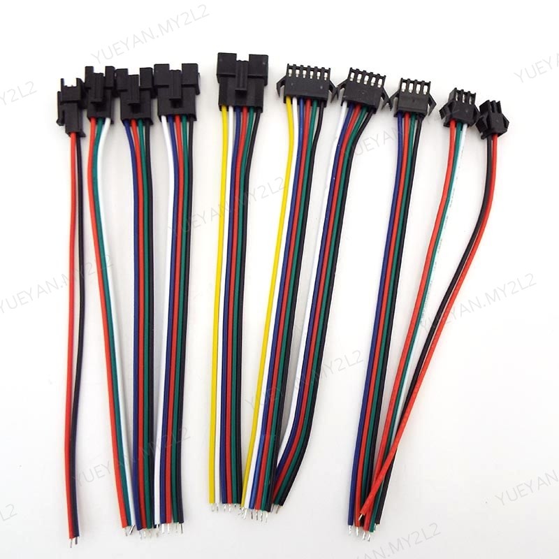 10 pairs SM JST Male To Female 2P 3P 4P 5P 6P Connector Power Supply Cable 22 AWG 80C 300V For ...