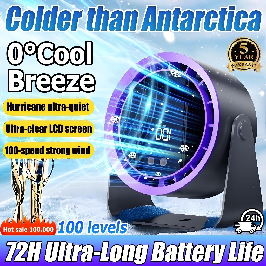 2025 New Upgrade Rechargeable Table Fan 50000mAh 100Speed Adjustable ...
