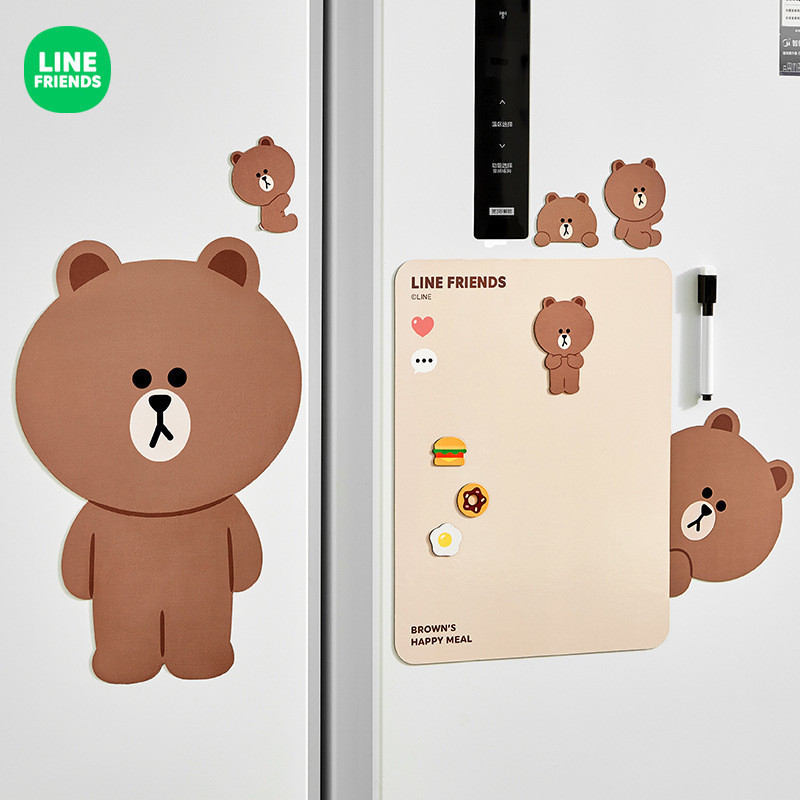 LINE FRIENDS Refrigerator Stickers Magnetic Message Board Creative ...