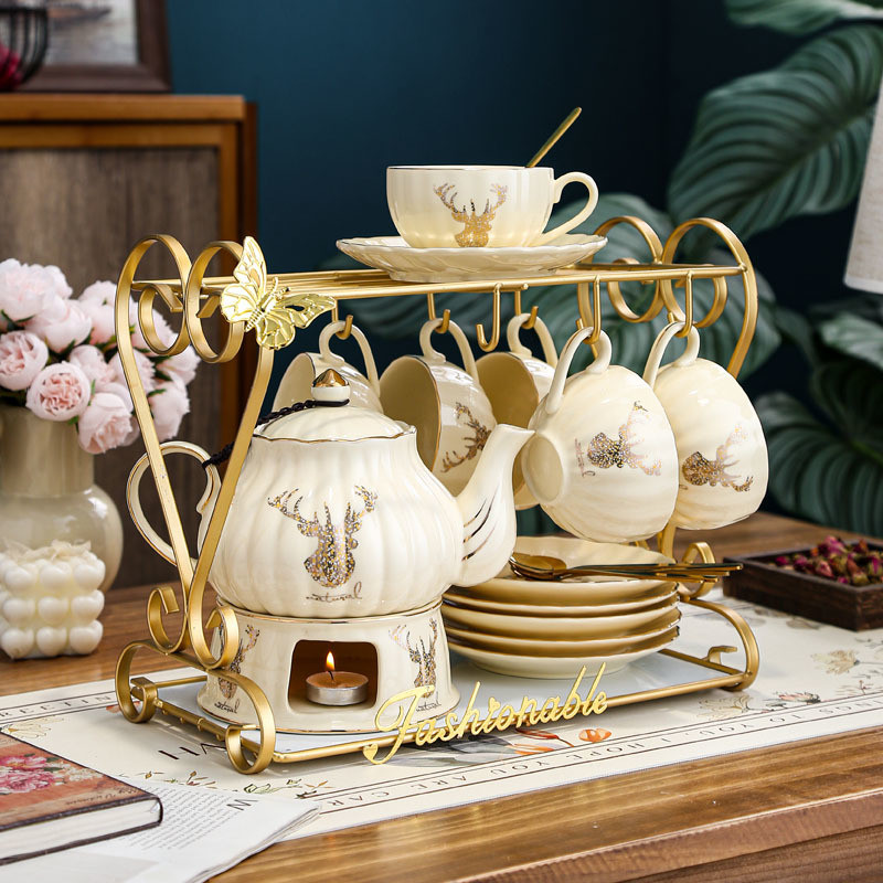 Light Luxury Design Style Flower Teapot Tea Set Gift Box Afternoon Tea ...