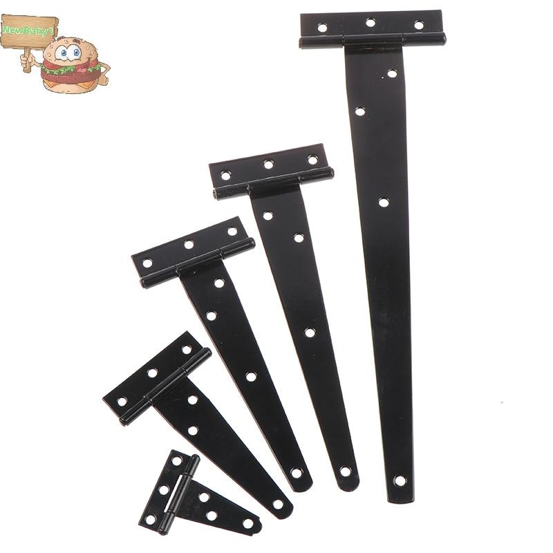 NB Black Paint T Shape Triangle Hinge Cabinet Shed Wooden Door Gate ...
