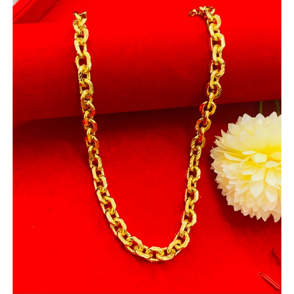 IG EMAS KOREA/BANGKOK HIGH QUALITY SADUR 24K 916 RANTAI LEHER SAUH ...