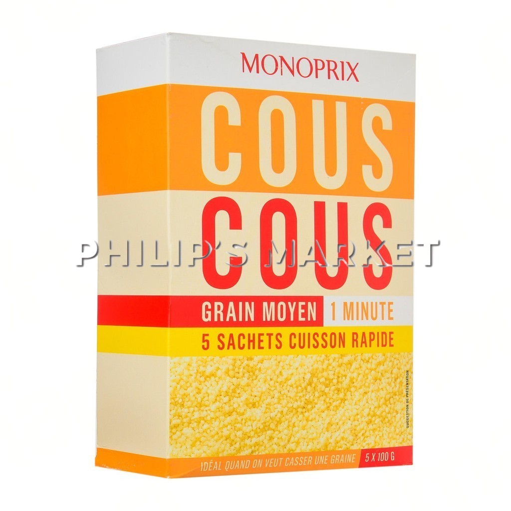 Monoprix Couscous Semolina Medium 1 Minute Cooking (5 x 100g) | Shopee ...