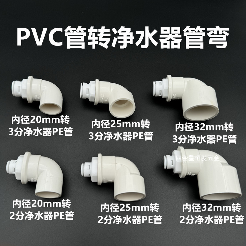 Pvc Pipe Turn Water Purifier Pipe Elbow Kitchen 1/4 3/8 PE Sewage Pipe ...