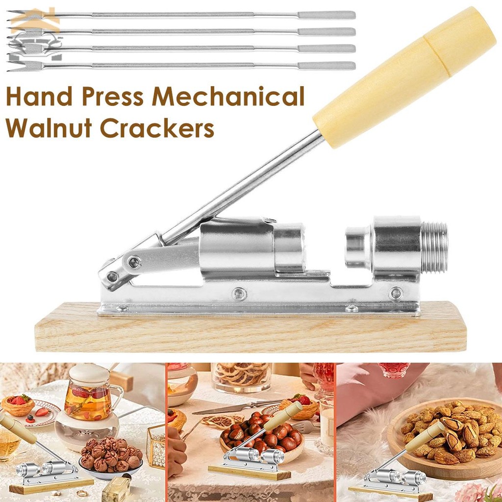 Pecan Nut Cracker Tool for Easy Cracking Heavy Duty Nut Sheller with Base Handle Adjustable Nut ...