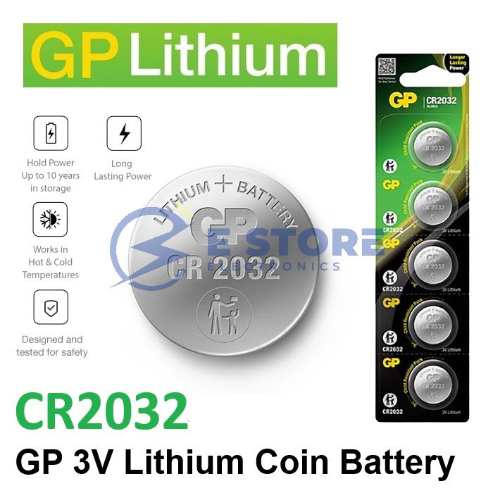CR2032 GENUINE GP Lithium Coin Battery 3V (GPCR2032-2CPU5) | Shopee Malaysia