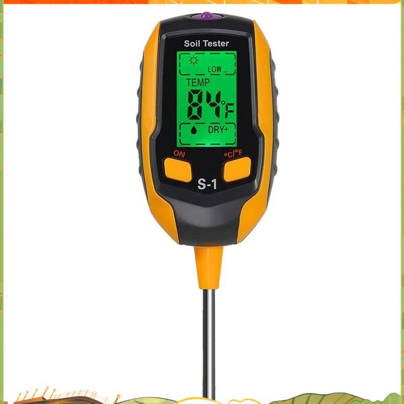 Soil PH Meter, 4 in 1 Soil Tester Moisture, Digital Plant Moisture ...