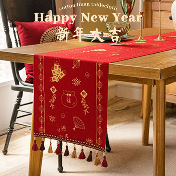table mat table cloth table cloth aesthetic Pelari meja merah Tahun ...