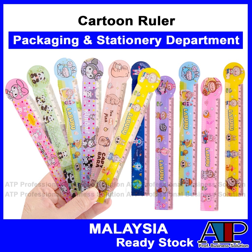 Stationery 📐 Pembaris Kartun 15cm Straight Ruler Cute Transparent ...