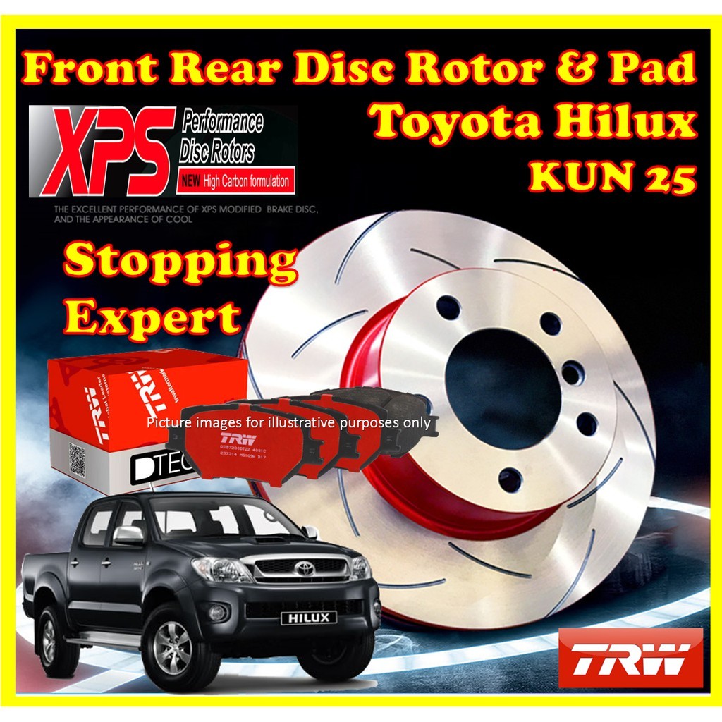 Toyota Hilux KUN25 26 TRW XPS Disc Rotor Slotted / Pemutar Cakera ...