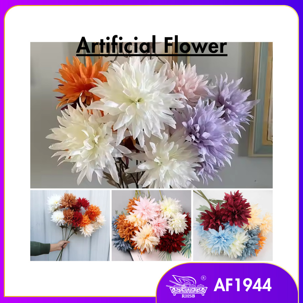 2 HEADS ARTIFICIAL DAHLIA/BUNGA HIASAN DULANG/ WEDDING DECO/ HOME ...