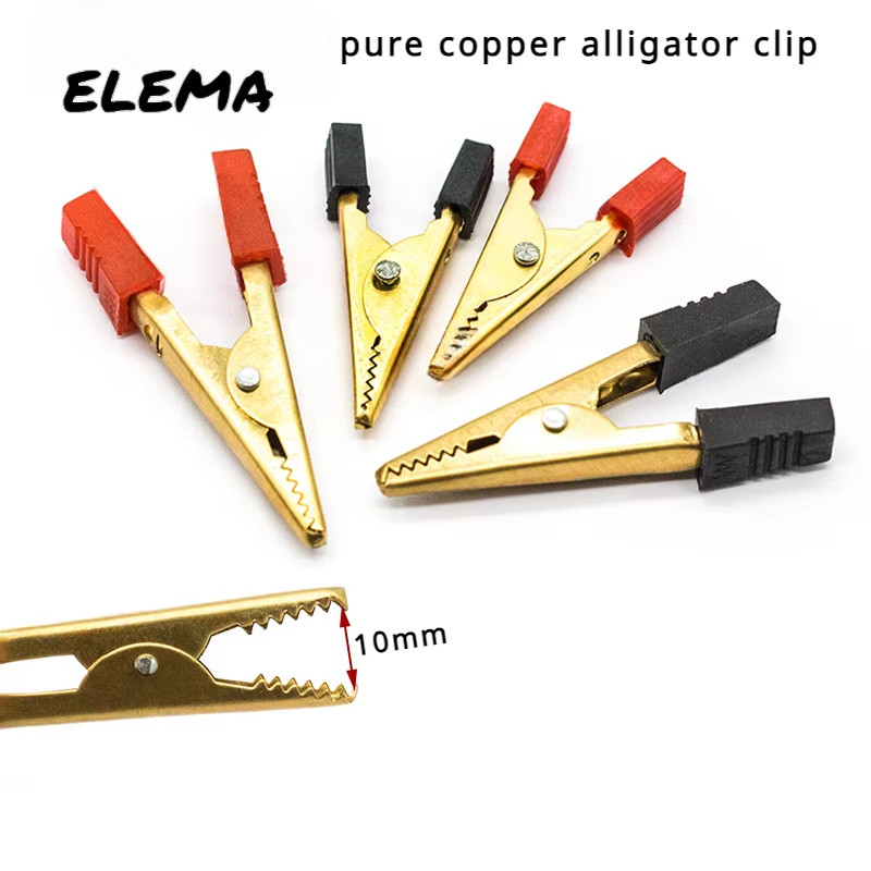 10Pcs Pure copper Crocodile Clip 40mm 50mm Red Black Alligator Clip ...