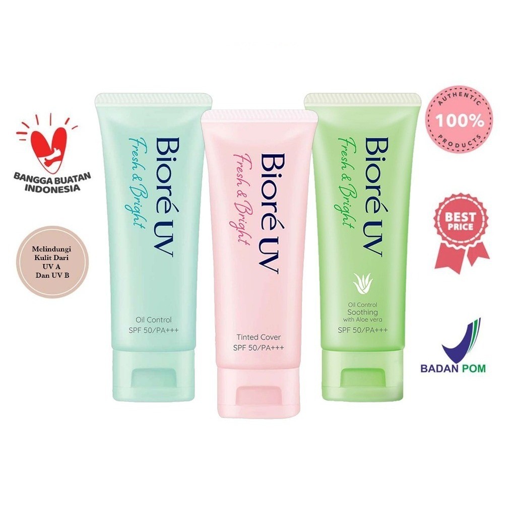 Biore Fresh & Bright UV SPF 50 PA+++ - Matte Oil Control | Instant Cover | Oil Control Soothing ...