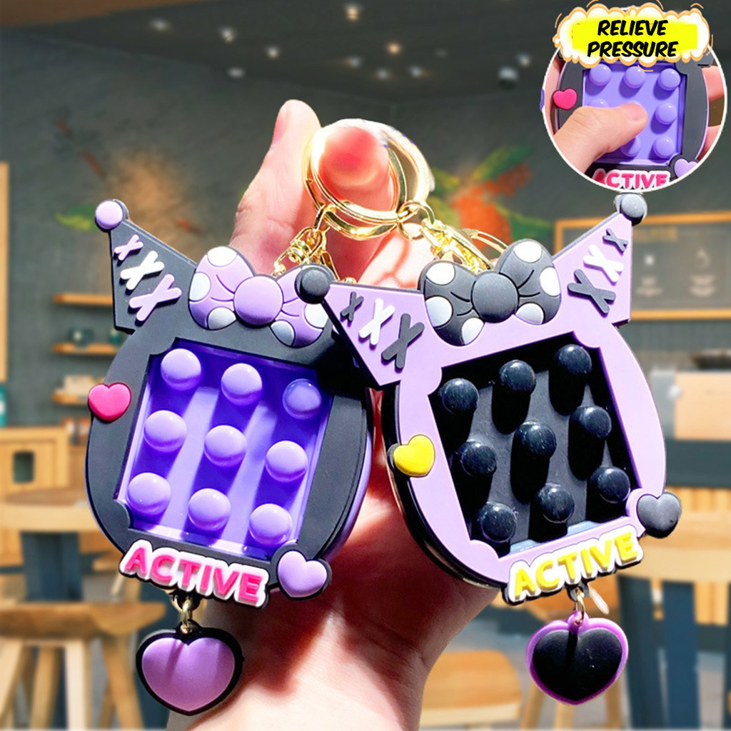 SKM Sanrio Kuromi Pinch Button Play Keychain L439 | Shopee Malaysia