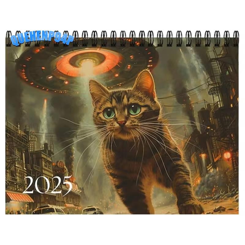 2025 Cat Calendar Funny Calendar with Cat Image Daily Weekly Monthly ...