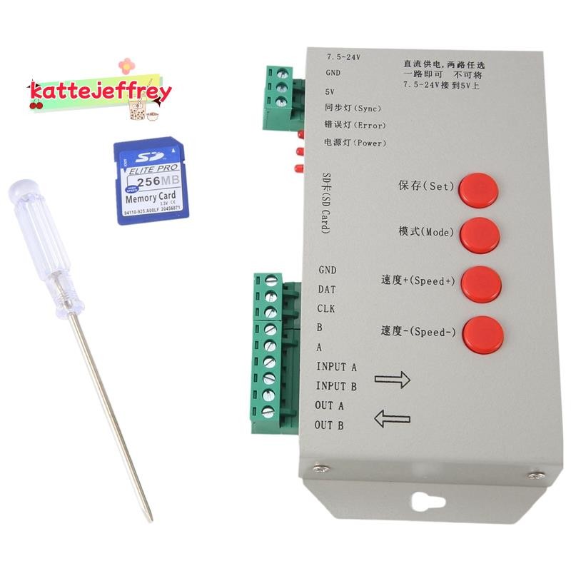 RGB LED Controller T1000S SD Card 2048Pixels Controller for WS2801 WS2811 WS2812B SK6812 LPD6803 ...