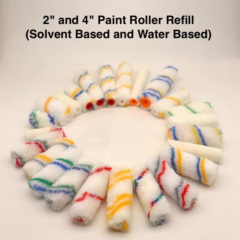 2" and 4" Paint Roller Refill & Roller Handle Solvent Based and Water ...