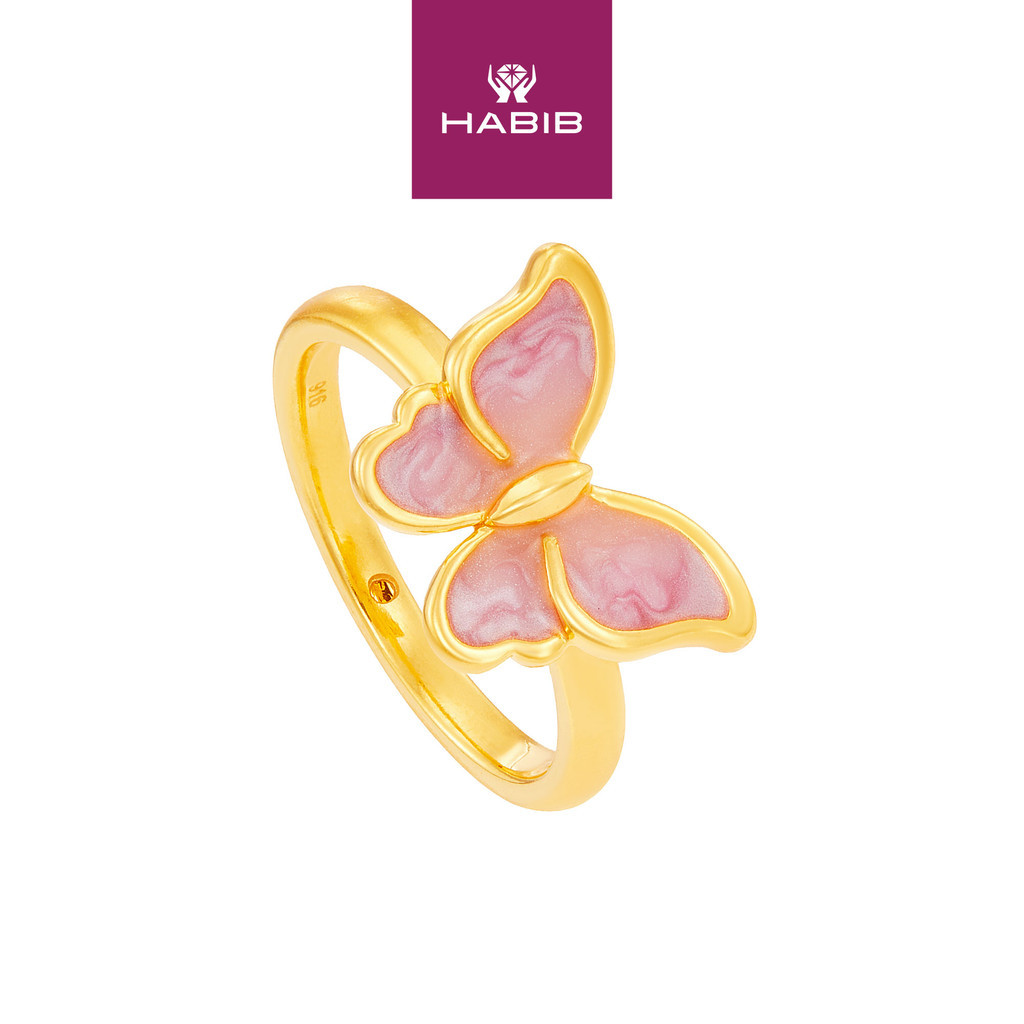 HABIB 916/22K Yellow Gold Ring (Butterfly) R1661224 | Shopee Malaysia