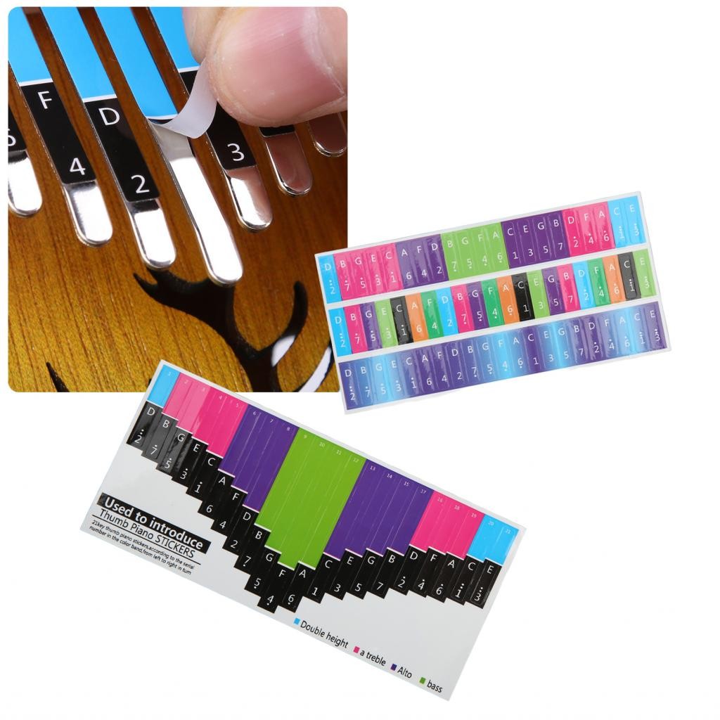 Welcomehome SPYMINNPOO Kalimba Sticker Colorful Scale Thumb Piano Key ...
