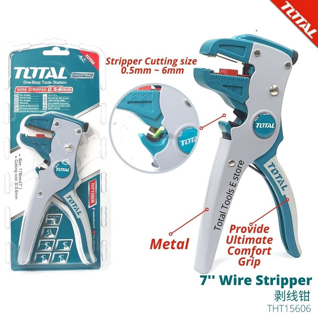 TOTAL THT15606 7" Wire Stripper With Cutting Function | Shopee Malaysia