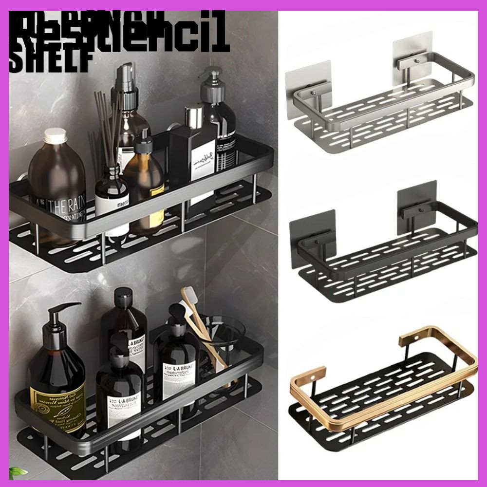 RESILIENCI1 Bathroom Shelves, Wall Mount Shampoo Storage Rack Shower ...