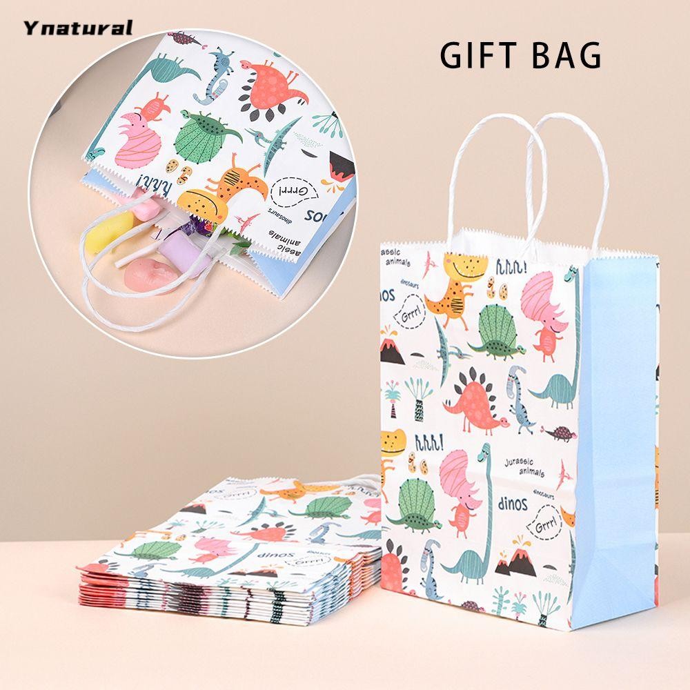 YNATURAL 12 Pack Gift Paper Bags Printed Pattern Baby Shower Packaging ...