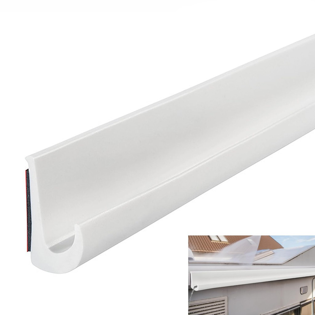 RV Rain Gutter, Self Adhesive TPE Roof Rain Diverter for Car Vans and ...