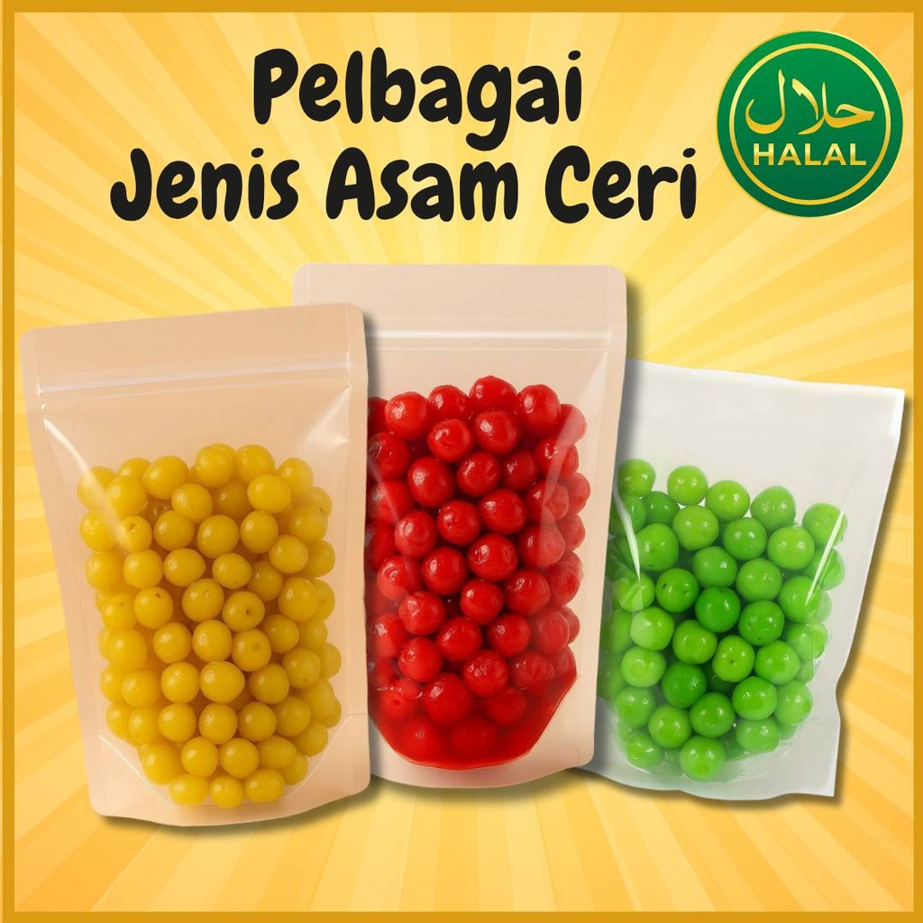 500g Ceri Merah / Kuning / Hijau / Jeruk Asam / Acar Buah Ceri | Shopee ...