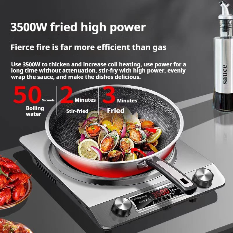 Concave induction cooker 3500W household wok integrated with a full set ...