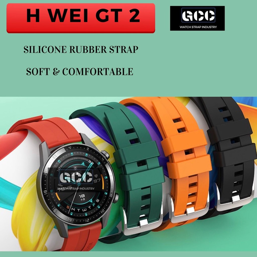 Waterproof Silicone Strap Rubber Band Huawei Watch Strap 22mm Quick ...