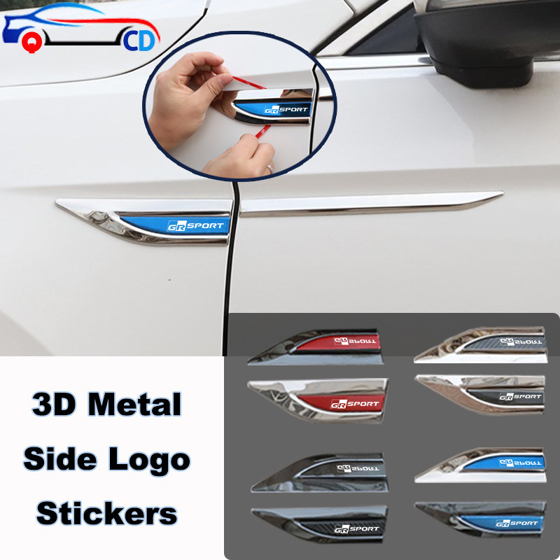 Toyota GR Car Door Side Stickers 3D Fender Label Decorative Logo ...