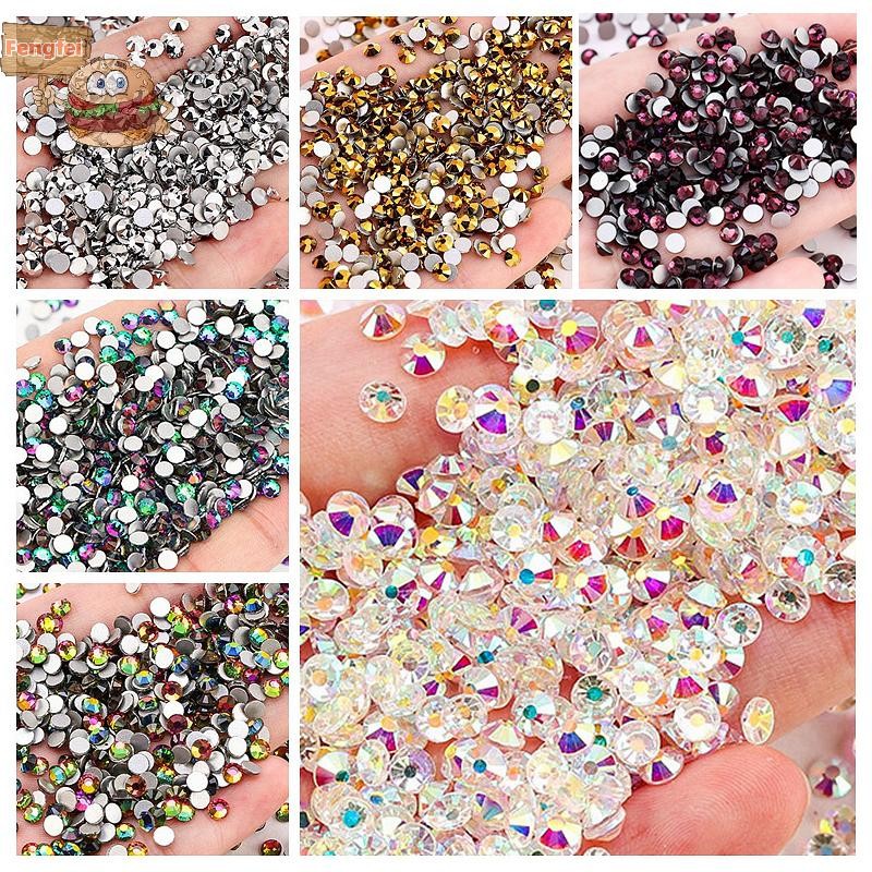feng 1440pcs 2mm DIY Beads Rhinestone Flat Back Bead Charm Rhinestones ...