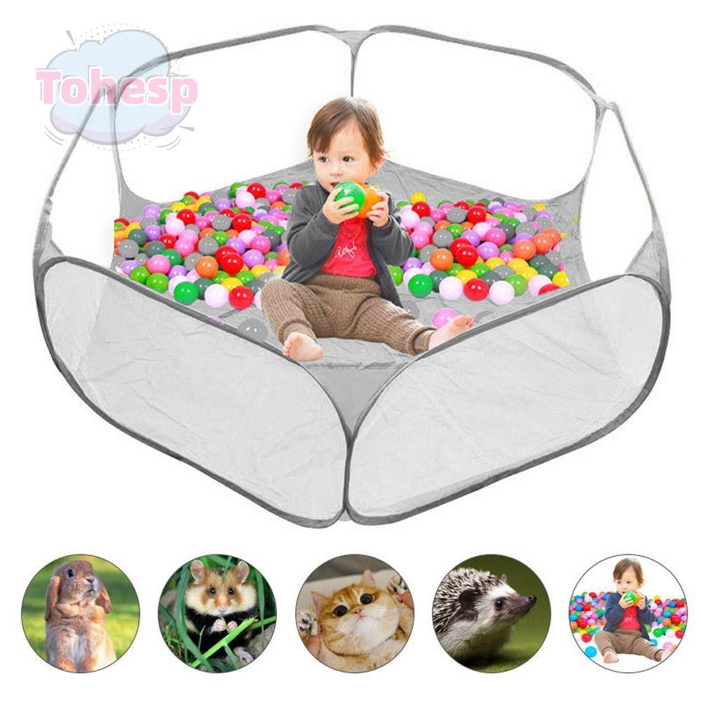 TOHESP Baby Ocean Ball Pool, Foldable Gray Pet Fence, Multipurpose ...