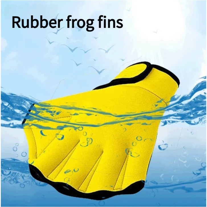 Hot Diving Webbed Rubber Swimming Gloves Swimming Training Duck Palm ...