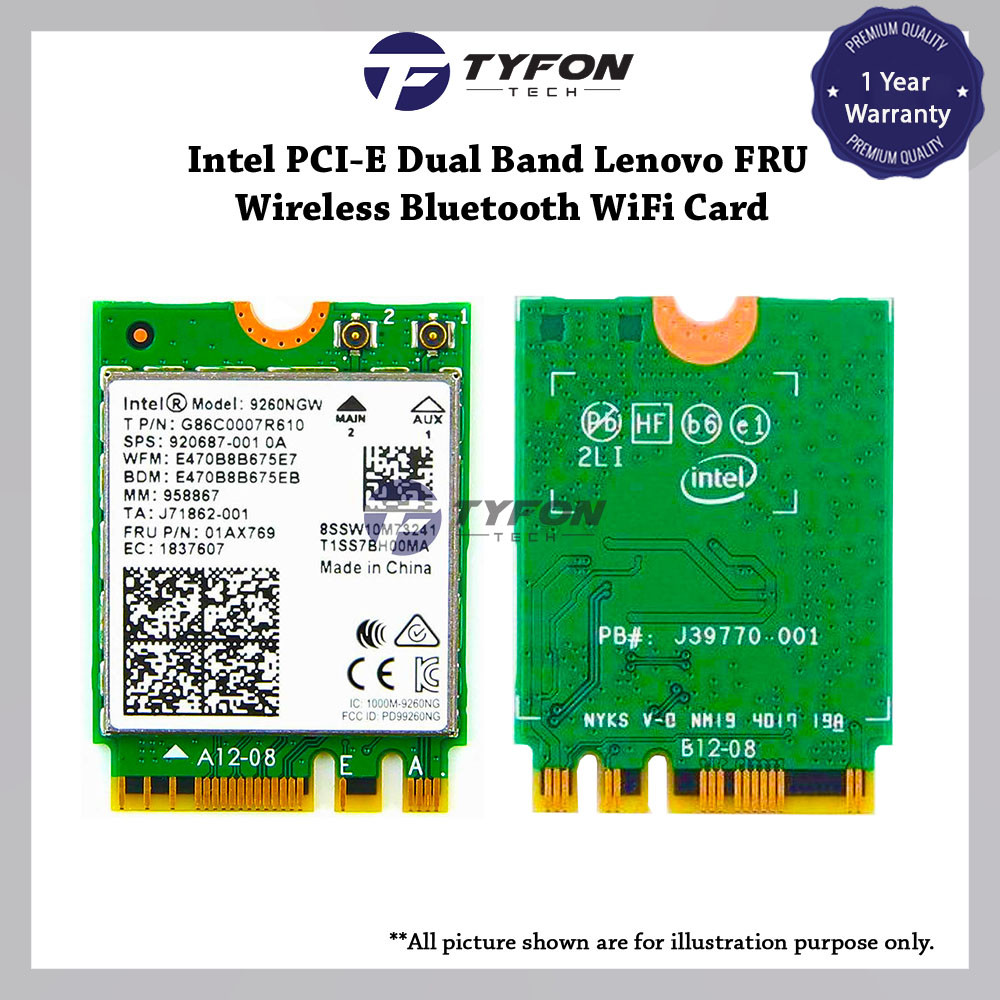 Intel 9260 PCI-E Dual Band Wireless Bluetooth WiFi Card Lenovo FRU ...