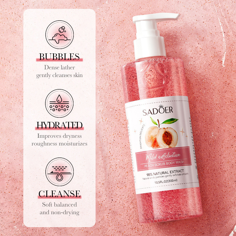 SADOER Peach Body Scrub Shower Gel Cleansing Body Shower Gel | Shopee Malaysia