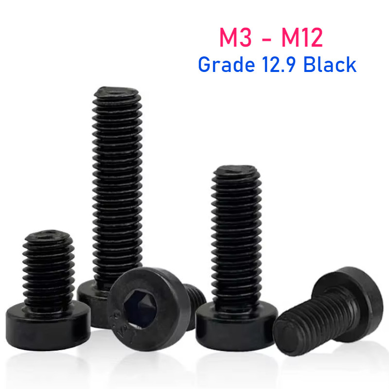 M3 M4 M5 M6 M8 M10 M12 Grade 12.9 Black Carbon Steel Hexagon Hex Socket ...