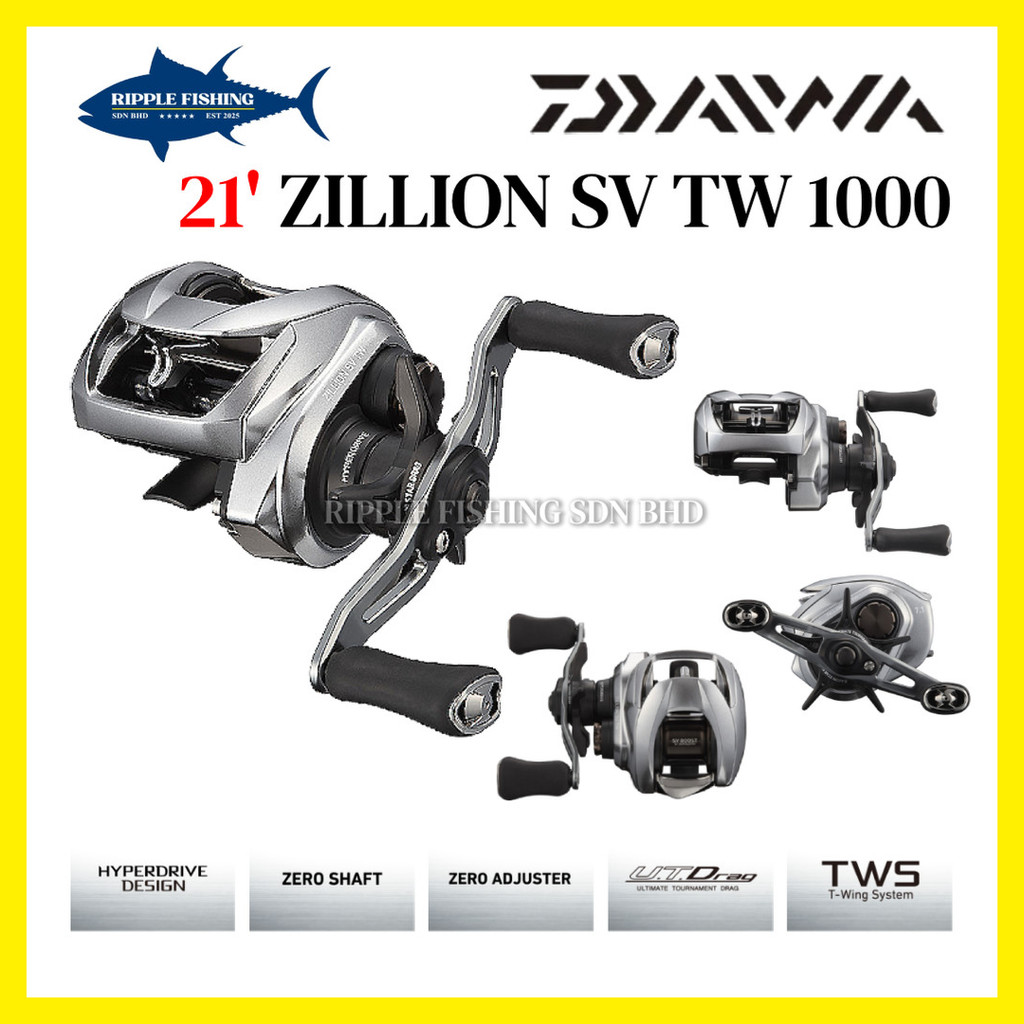 21 DAIWA Fishing reel ZILLION SV TW 1000XHL, 1000HL JDM Baitcasting Reel with 1 Year Warranty ...