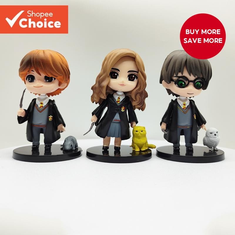 3pcs/set Harry Potter Action Figures With Props Animal Harry Ron Weasley Hermione Granger Dolls ...