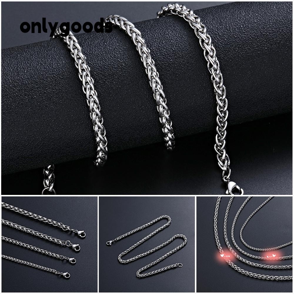 ONLYGOODS Braided Wheat Chain Fashion 3/4/5/6MM Women Men Choker Heavy Link | Shopee Malaysia