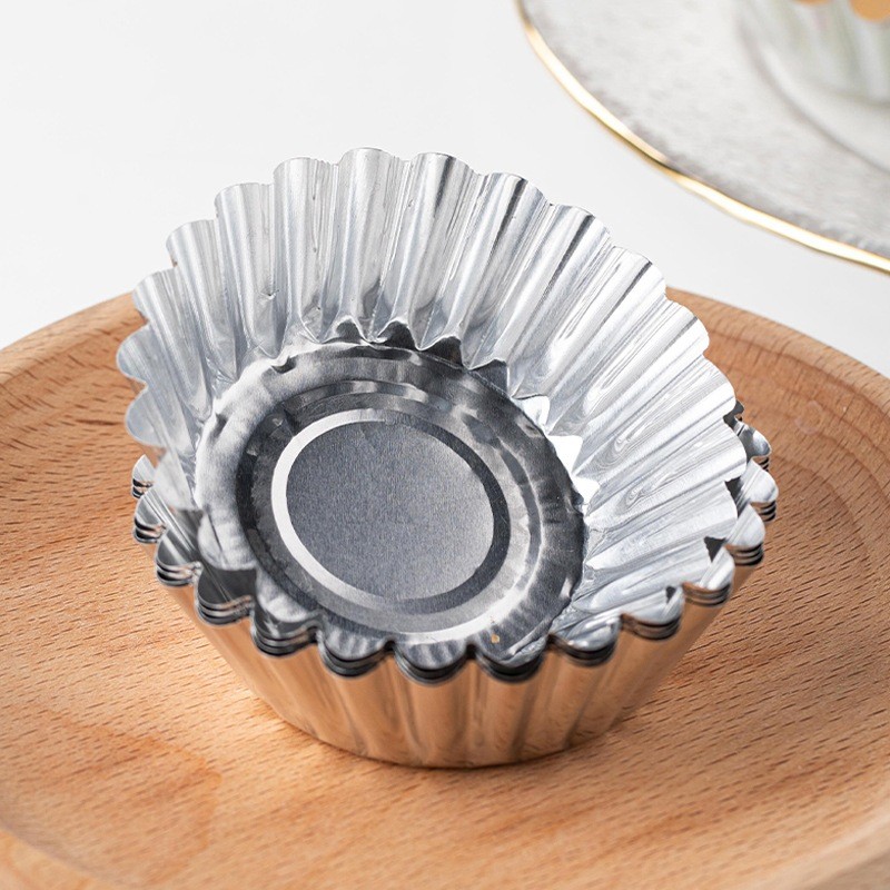 50pcs boleh diguna semula Acuan Tart Cake aluminium telur Tart Acuan ...