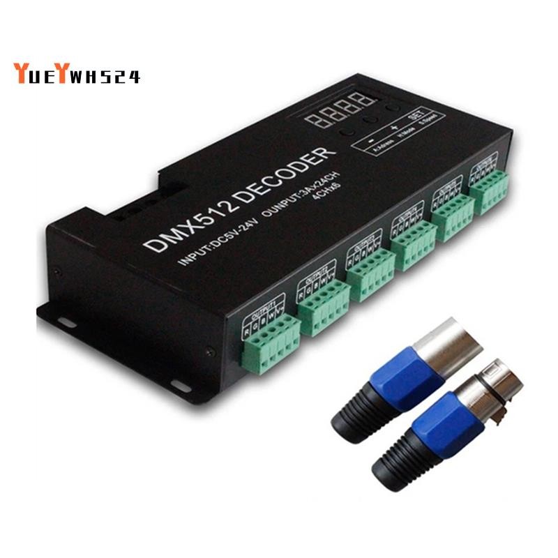 Digital 24CH RGB RGBW DMX512 Decoder, RGBW 512 Decoder 512 Controller for LED Strip (B) | Shopee ...