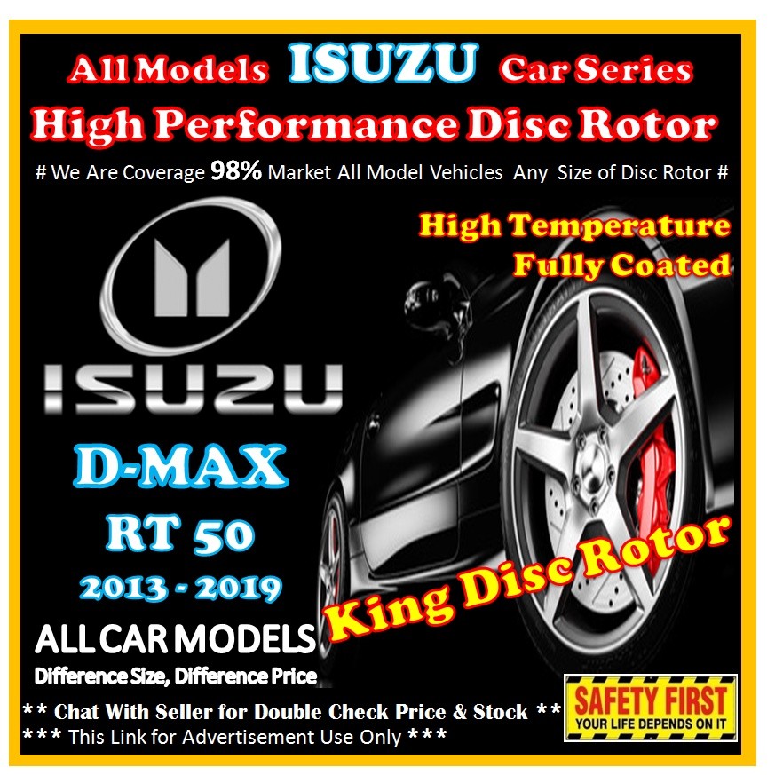 ISUZU DMAX D-MAX RT50 2013 - 2019 Disc Rotor High Performance Drilled ...