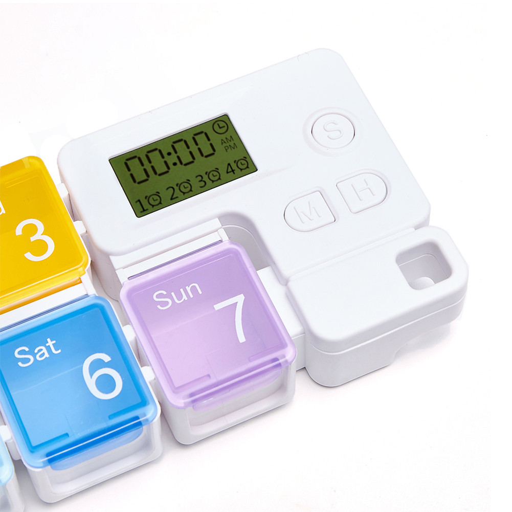 discount 7-Day Pill Organizer Box Smart Medicine Storage Timer Weekly ...