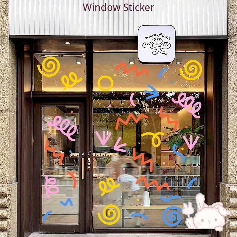 Simple Lines Decorative Glass Window Stickers Shop Creative Layout ...