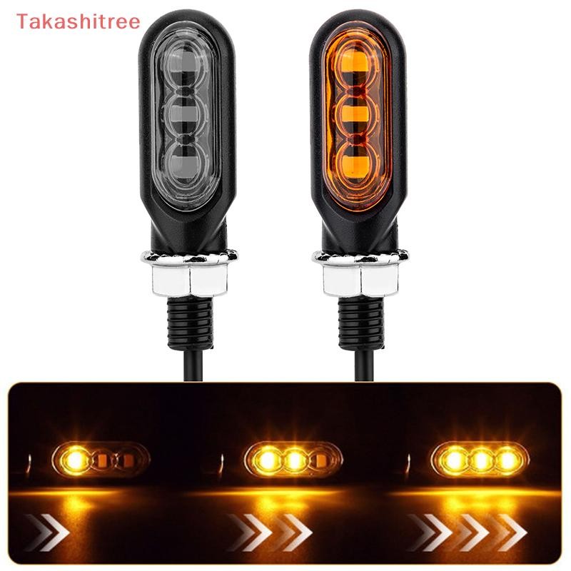 (Takashitree) Motorcycle Mini LED Turn Signal Lights Amber Flowing ...